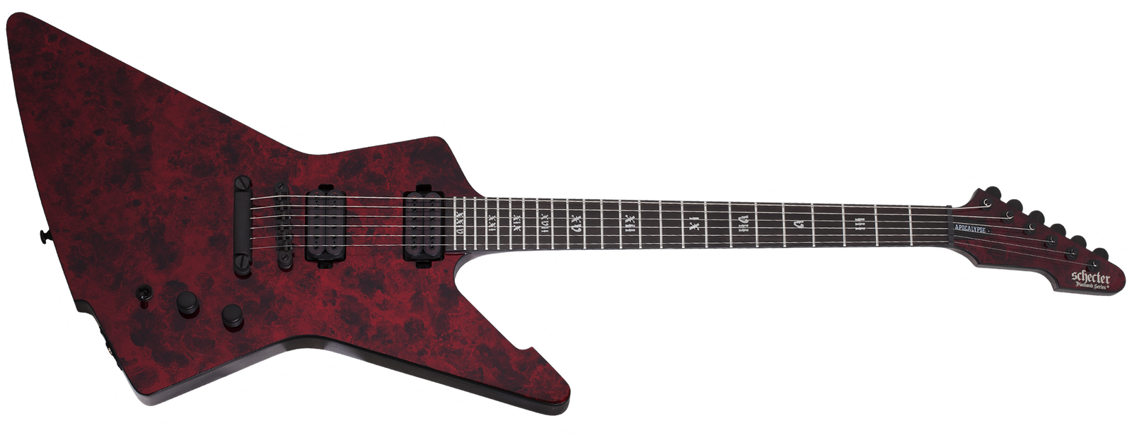 Schecter E-1 Apocalypse Explorer Shape in Red Reign | Pony Music